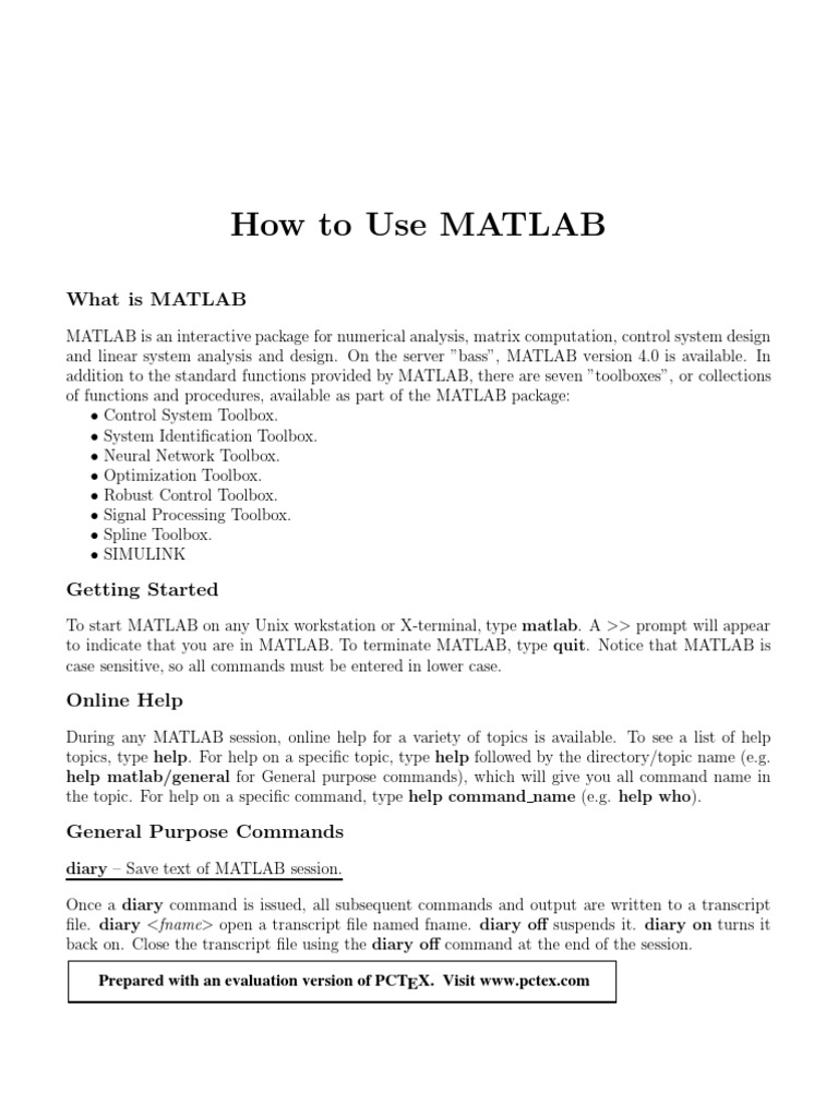 How To Use MATLAB | Download Free PDF | Matlab | Matrix (Mathematics)