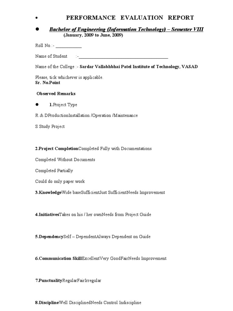 Performance Eval Report | PDF | Technology & Engineering