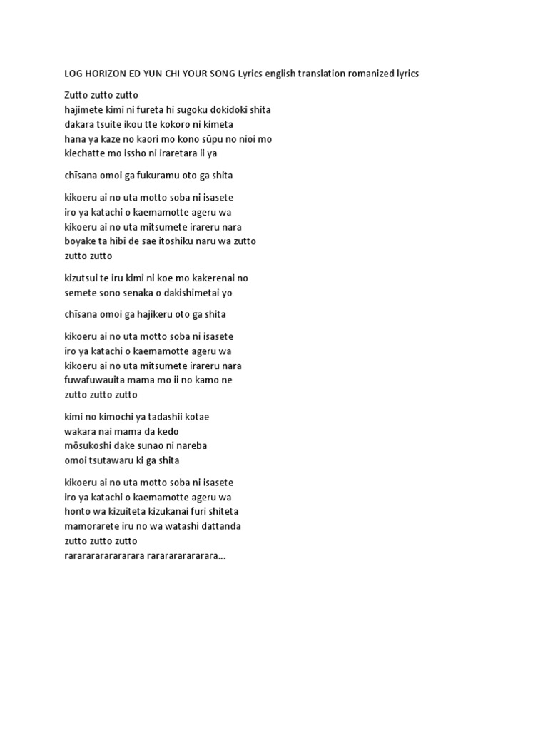 Your Song by Yun Chi Lyrics | PDF