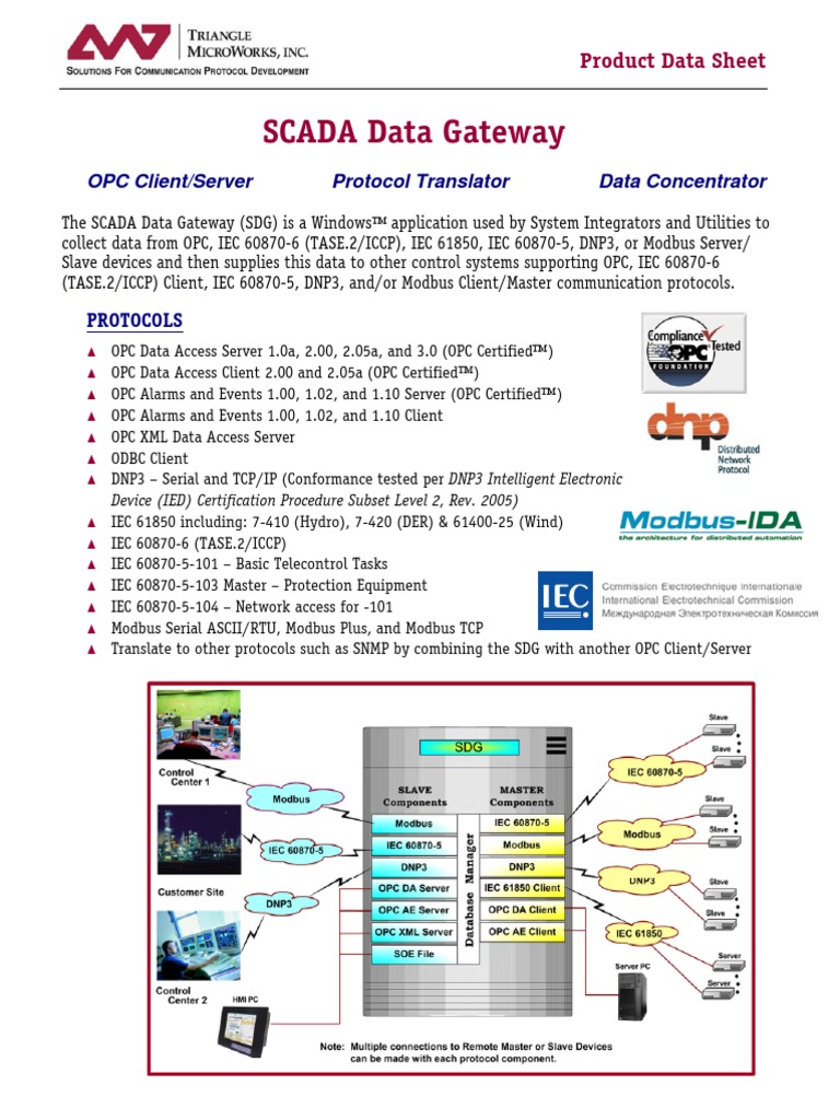 SCADA Data Gateway Fact Sheet | Download Free PDF | Scada | Communications Protocols