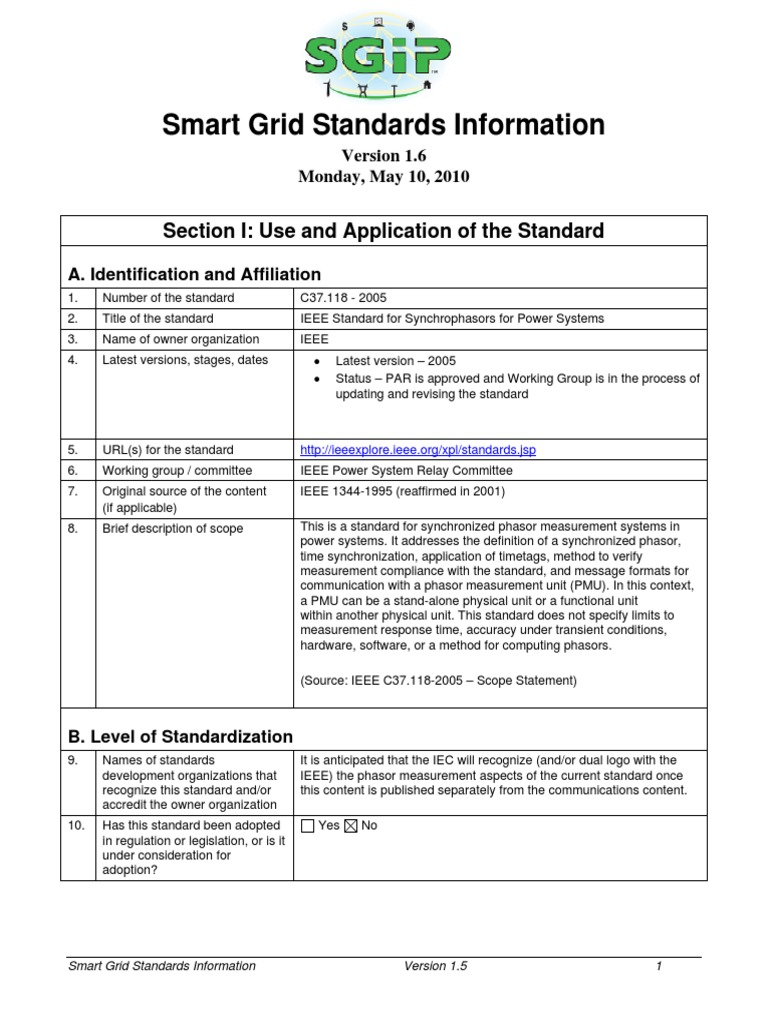 An In-Depth Look at IEEE Standard C37.118 for Synchronized Phasor ...