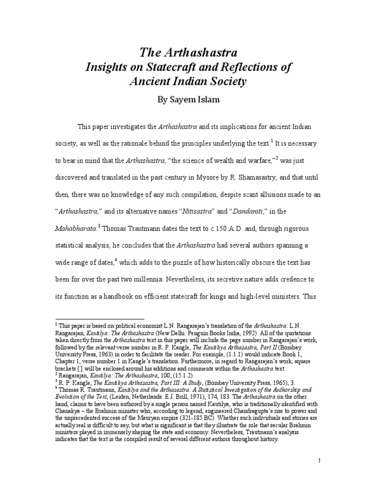 The Arthashastra | PDF | Religion And Belief