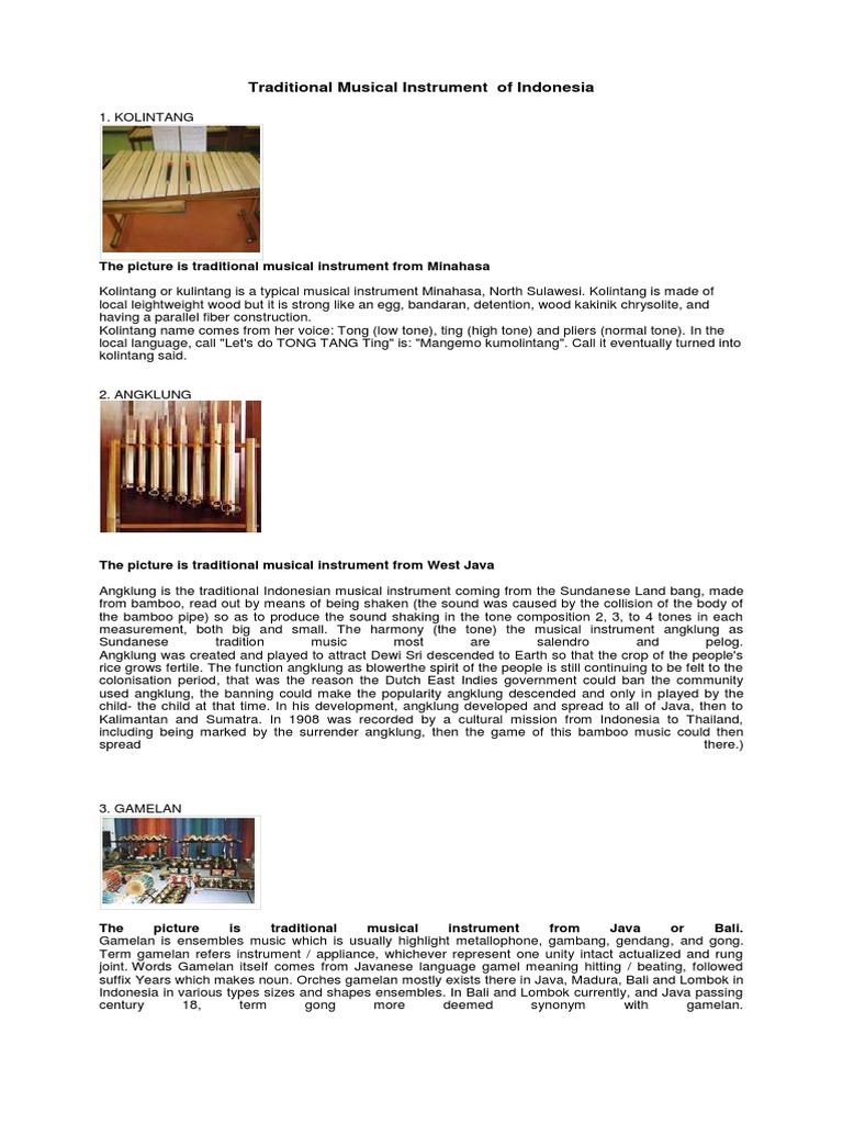Traditional Indonesian Musical Instruments | PDF | Musical Instruments ...