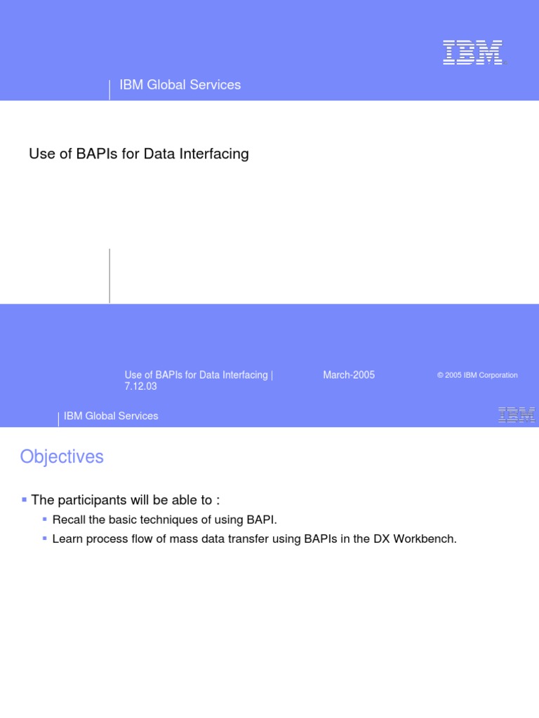 Chapter 12.3 - Use of BAPIs For Data Interfacing | PDF | Application Programming Interface ...