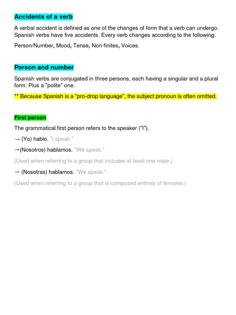 Spanish Verb Accidents Explained | PDF | Perfect (Grammar) | Verb