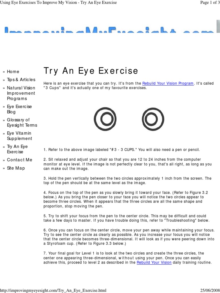 Try An Eye Exercise | PDF | Eye | Vision