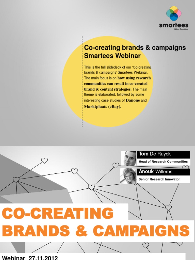 Co-Creating Brands & Campaigns Smartees Webinar | PDF | Brand | Perception