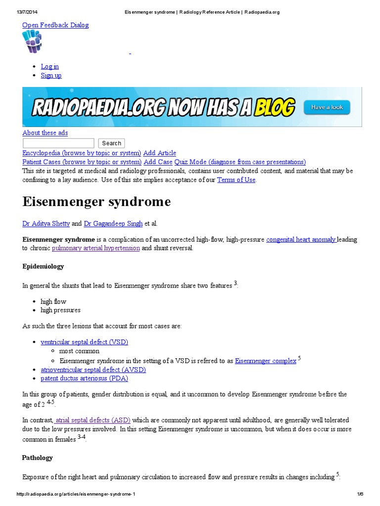 Eisenmenger Syndrome | PDF | Congenital Heart Defect | Cardiology