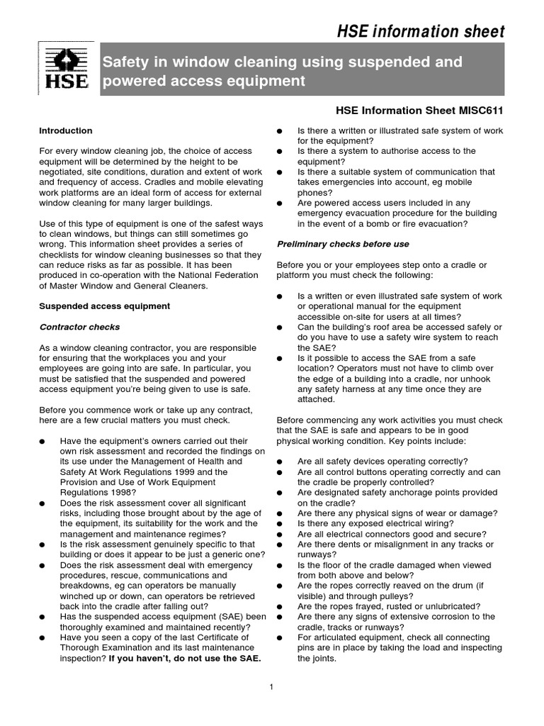 Window Cleaning Safety Guideline | PDF | Occupational Safety And Health ...