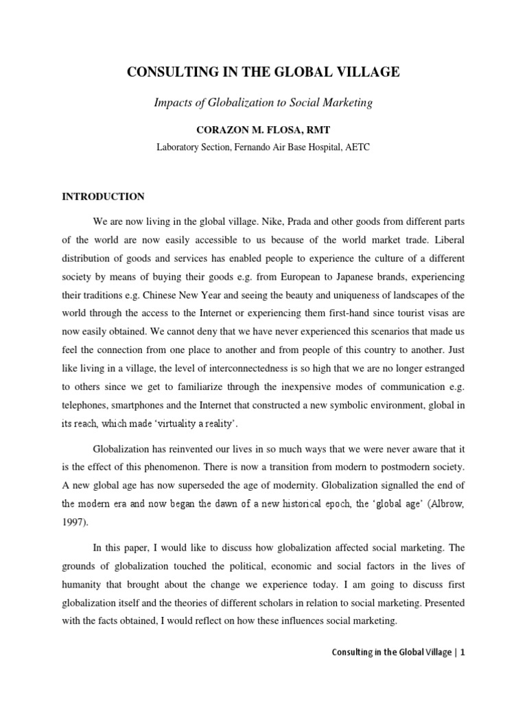 Consulting in The Global Village | PDF | Globalization | Economies
