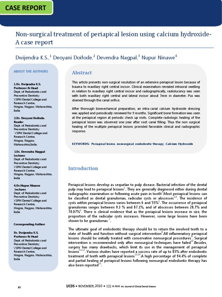 Treatment With CaOH | Dentistry | Dentistry Branches