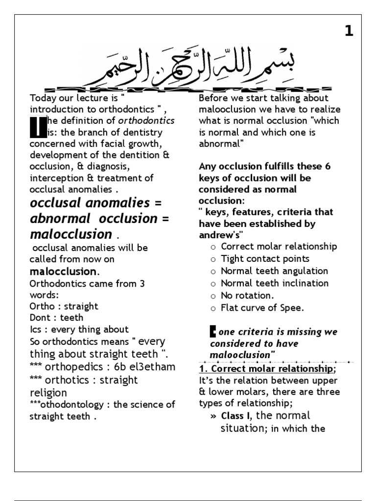 Occlusal Anomalies Abnormal Occlusion Malocclusion | PDF | Orthodontics ...