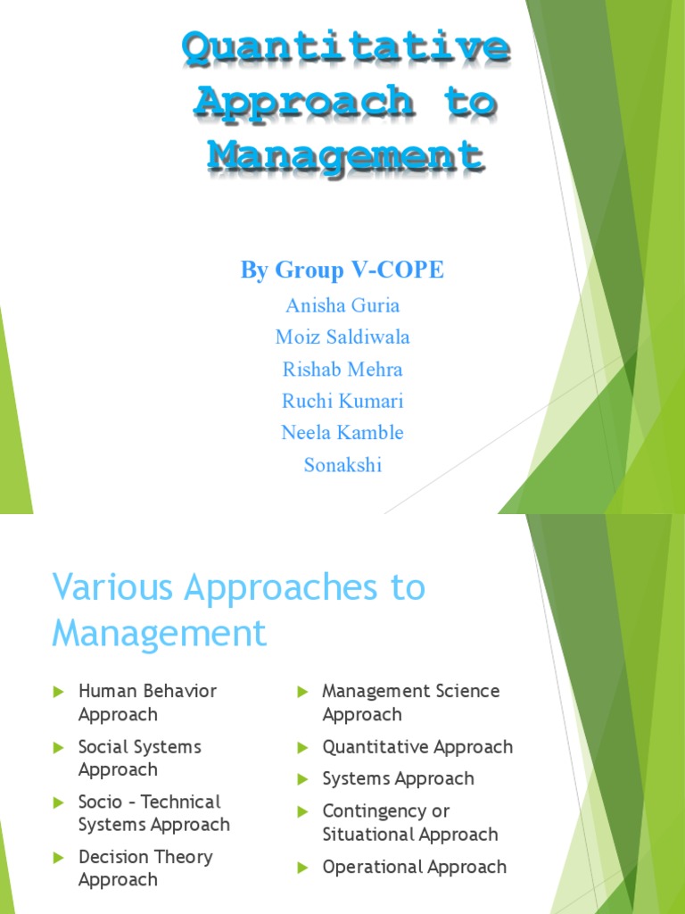 Quantitative Approach To Management: by Group V-COPE | PDF ...