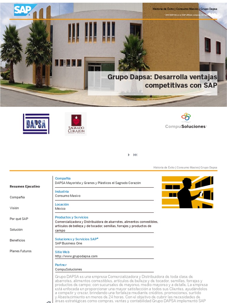 Caso de Éxito - Grupo DAPSA | PDF | Sap Se | Planificación de recursos empresariales