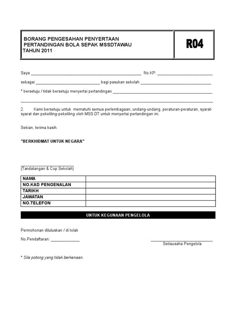 Contoh Borang Cop Despect - AlissonsrTran