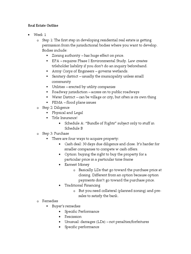 Residential Real Estate Law Outline | Download Free PDF | Condominium ...