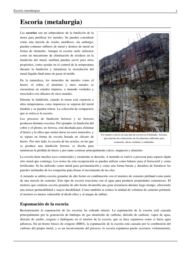 Escoria (metalurgia) | Materiales artificiales | Industria pesada