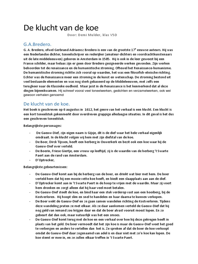 De Klucht Van de Koe | PDF