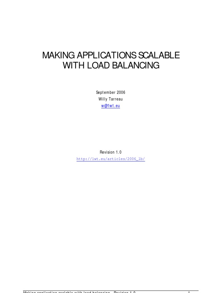 Making Applications Scalable With Load Balancing Pdf Load Balancing