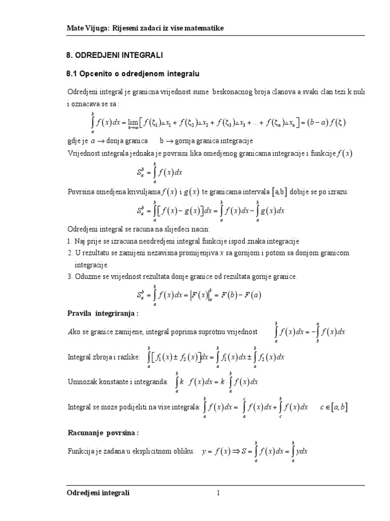 Odredjeni Integrali | PDF