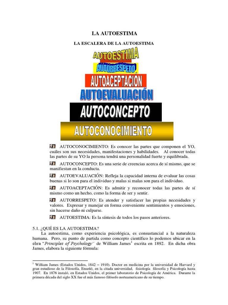 La Autoestima | PDF | William James | Amor