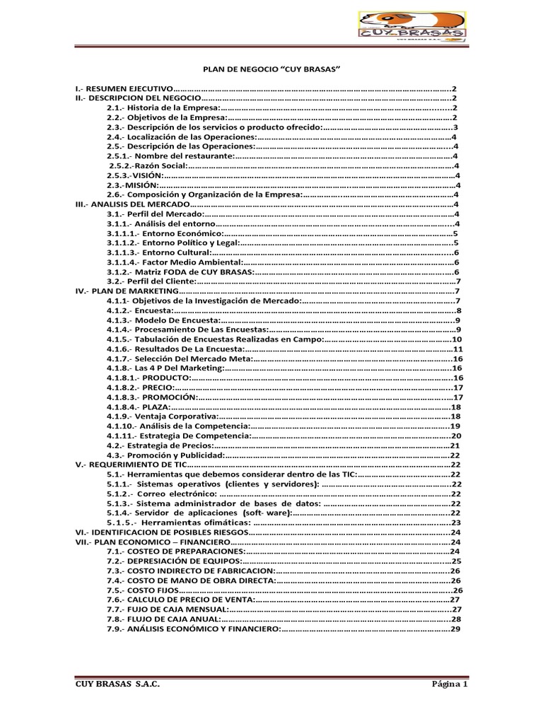 Plan de Negocio | Descargar gratis PDF | Marketing | Calidad (comercial)