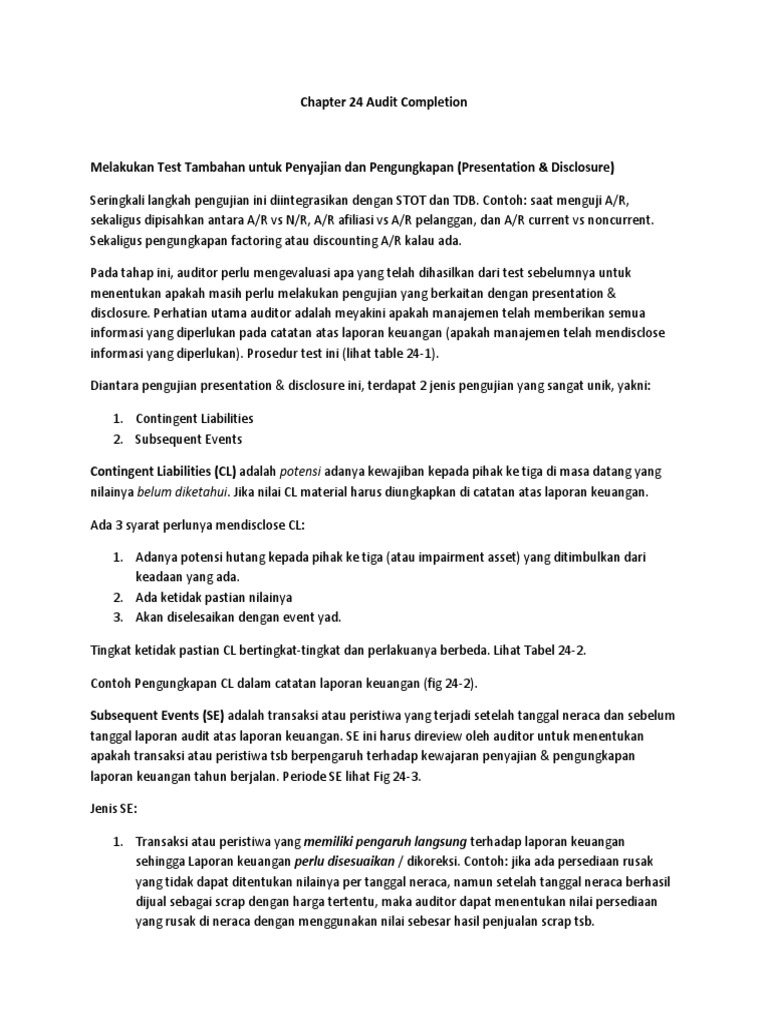 Chapter 24 Audit Completion | PDF