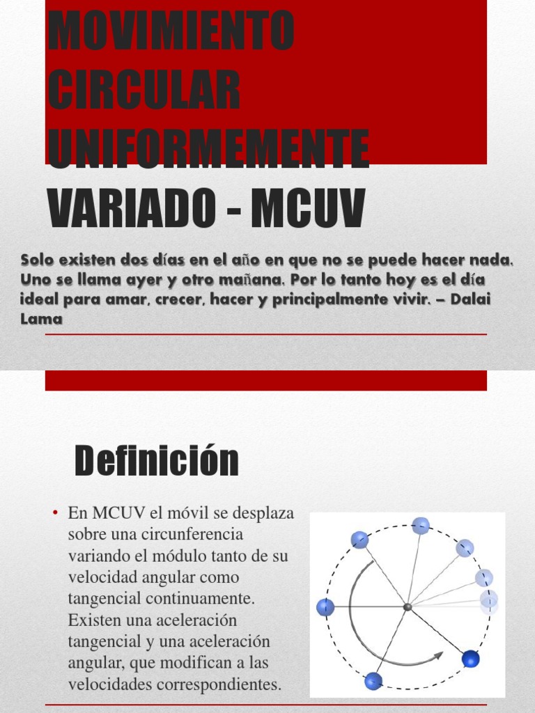 Movimiento Circular Uniformemente Variado - Mcuv | PDF