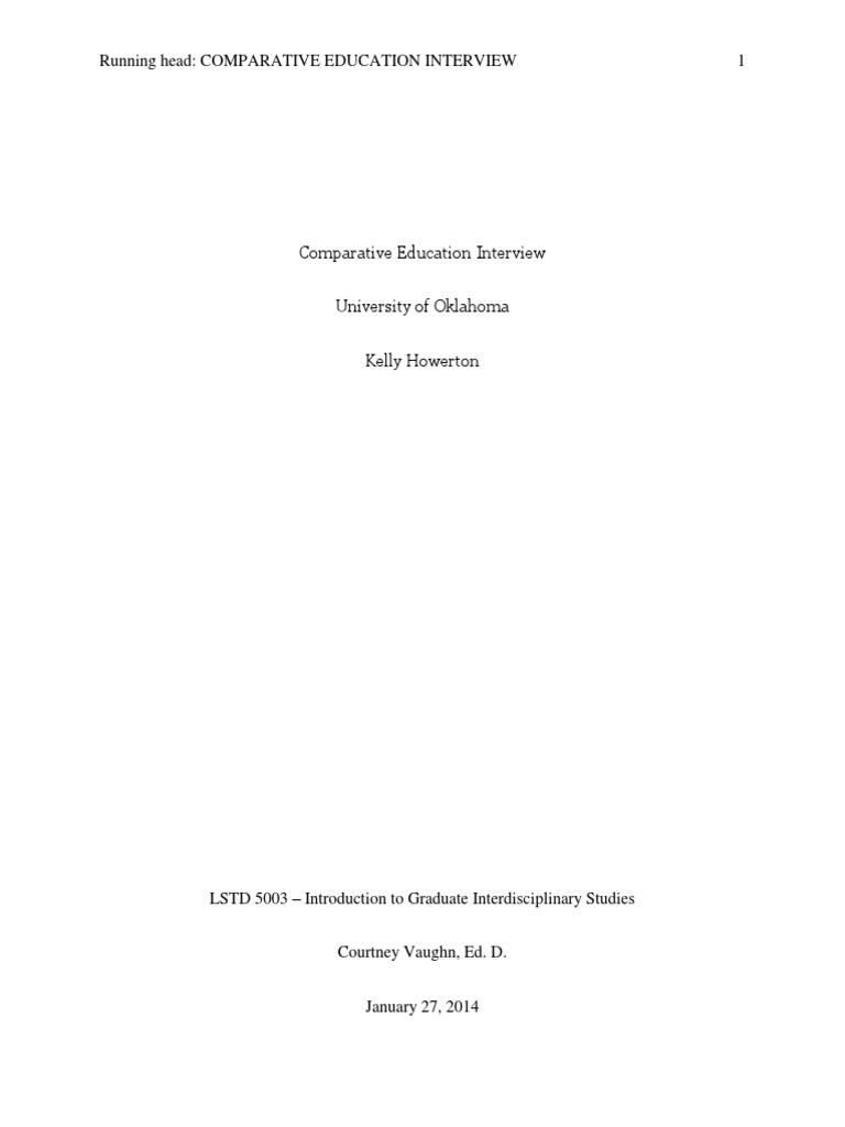 Comparative Education Interview | PDF | College | Primary Education