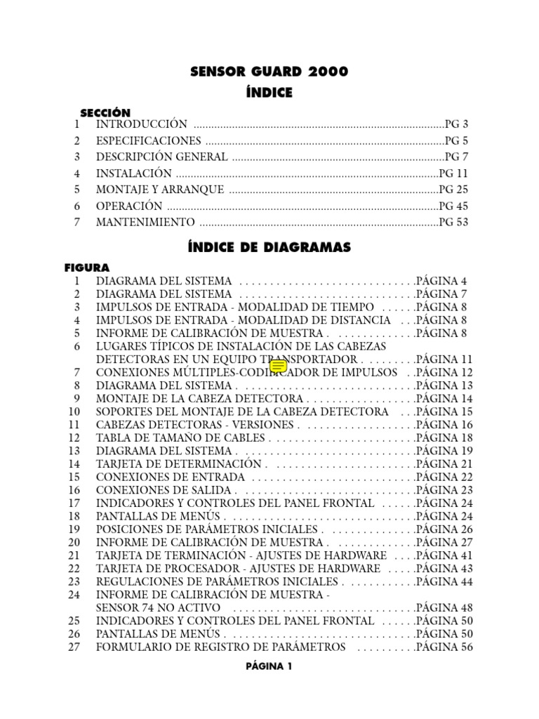 Manual Sistema Sensor Guard | PDF | Calibración | Engranaje