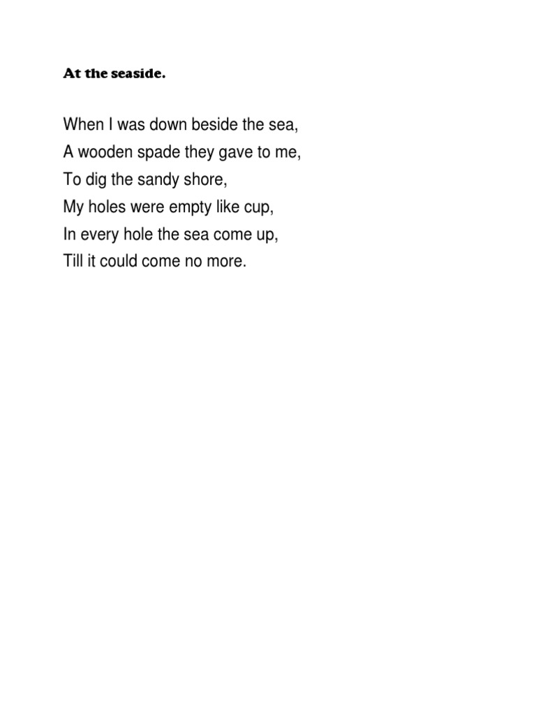 At The Seaside Pdf