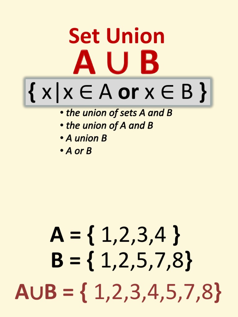Set Operations: Union, Intersection, Difference | PDF