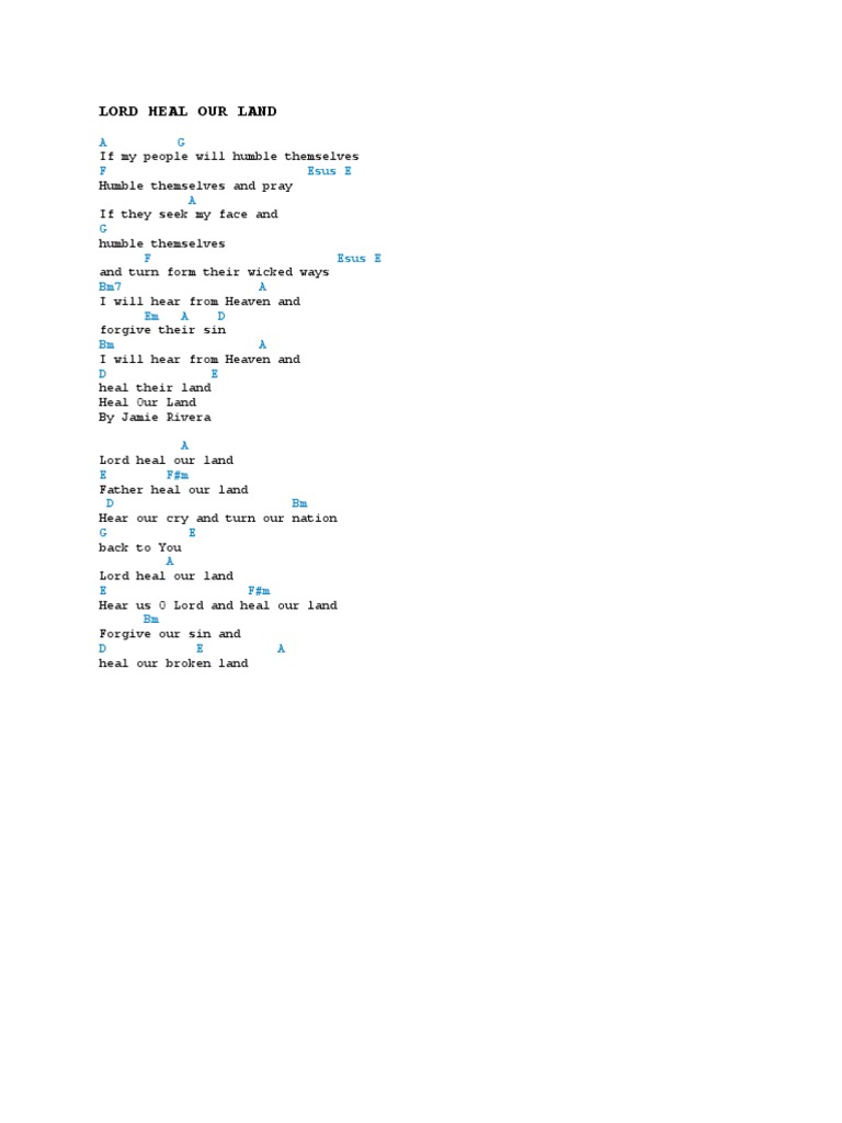 Lord Heal Our Land | PDF | Torah Reading | Religious Belief And Doctrine