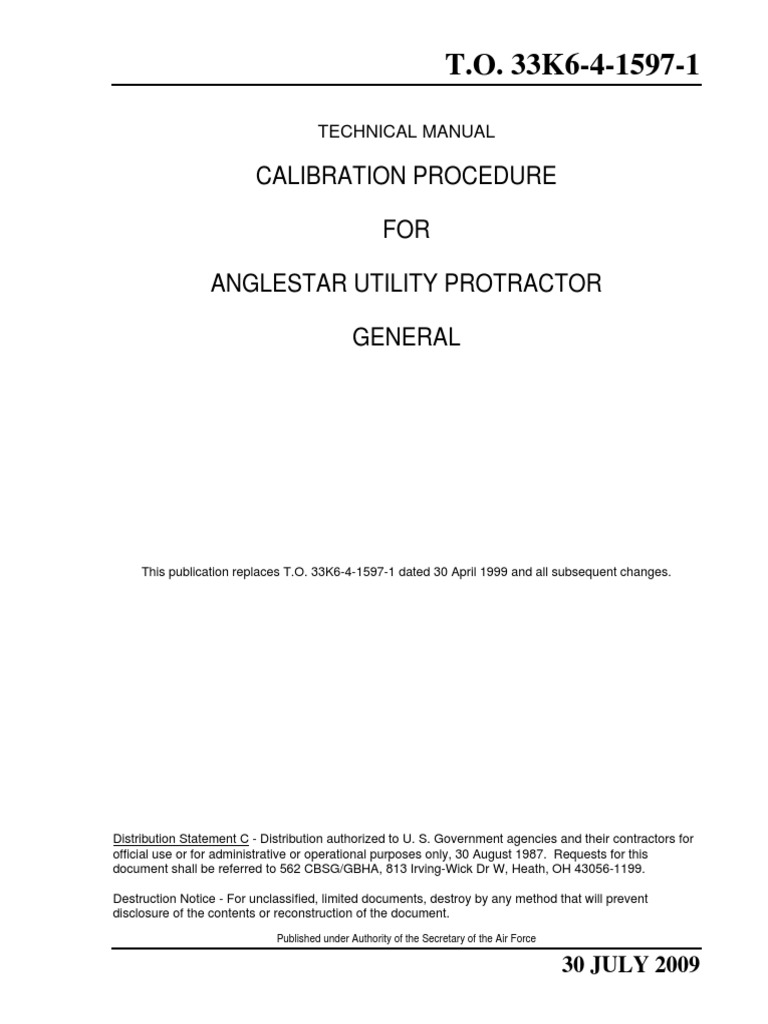 Anglestar Utility Protractor, General 33K6!4!1597-1 | PDF | Calibration | Angle