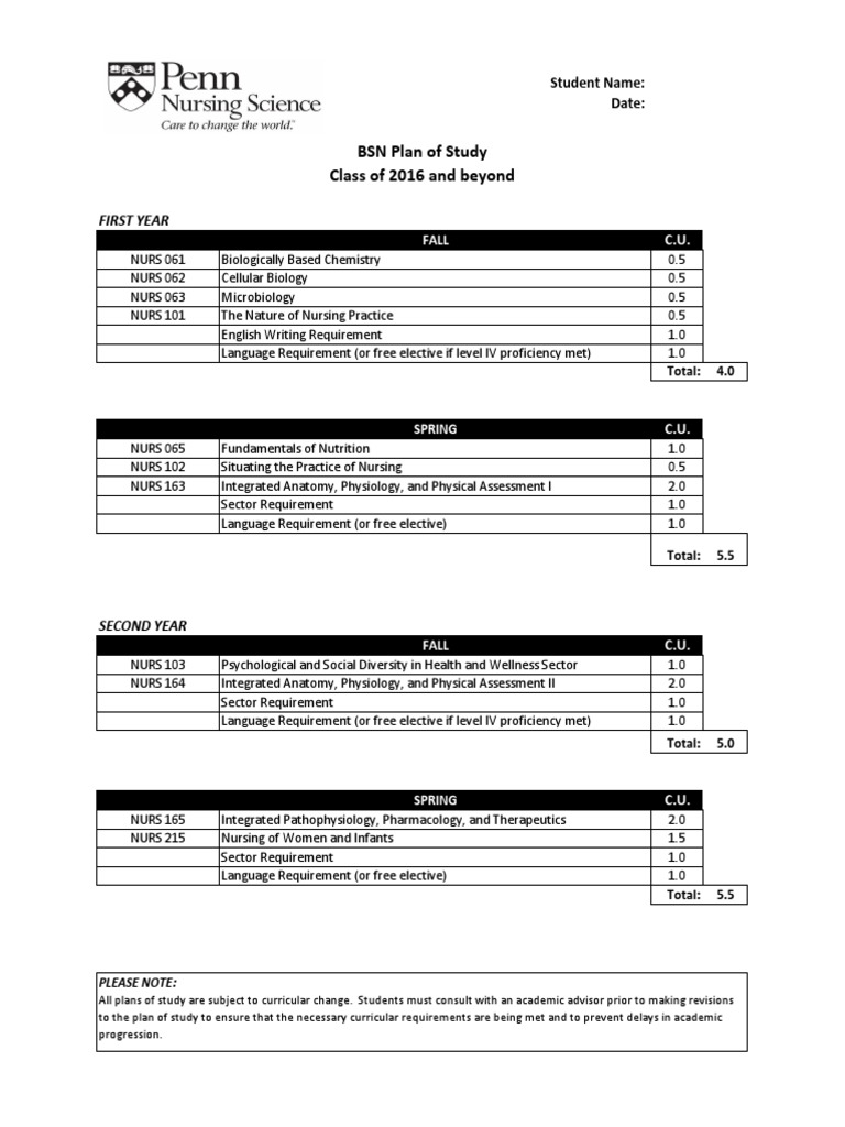 BSN Curriculum Plan Overview | PDF | Nursing | Health Care