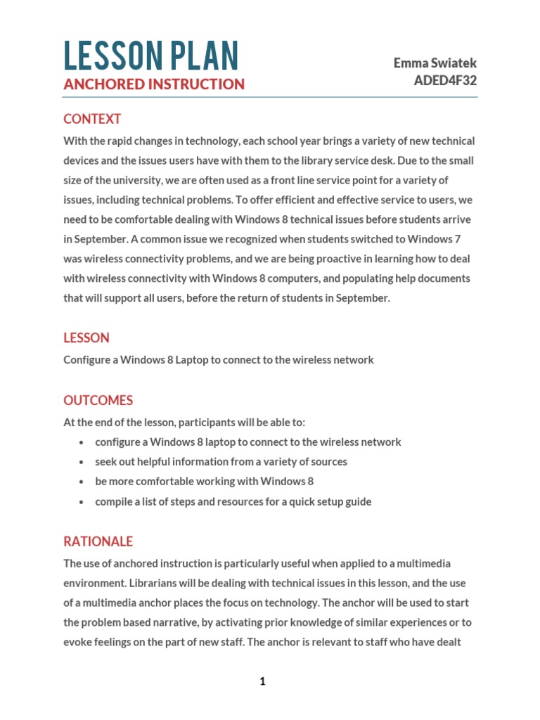 Anchored Instruction - Lesson Plan Facilitation Guide | PDF | Lesson ...