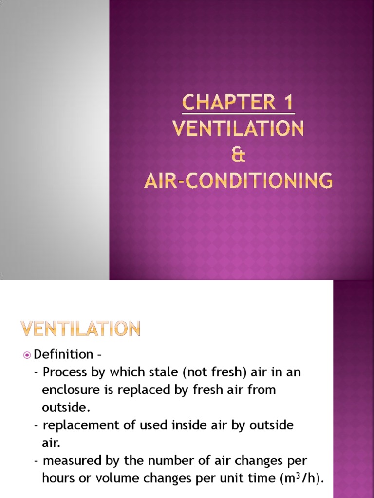 Chapter 1 Aircond Ventilation Pdf Ventilation Architecture