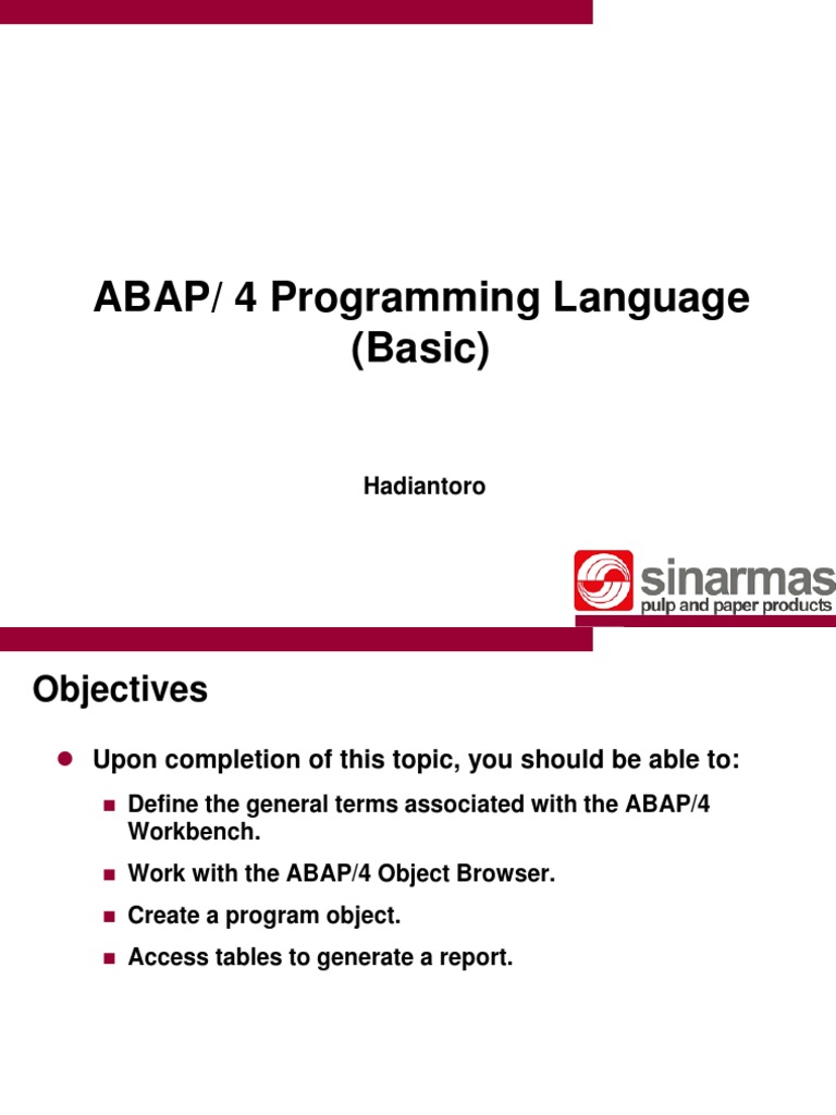 Abap Basic | PDF | Computer Programming | Computing