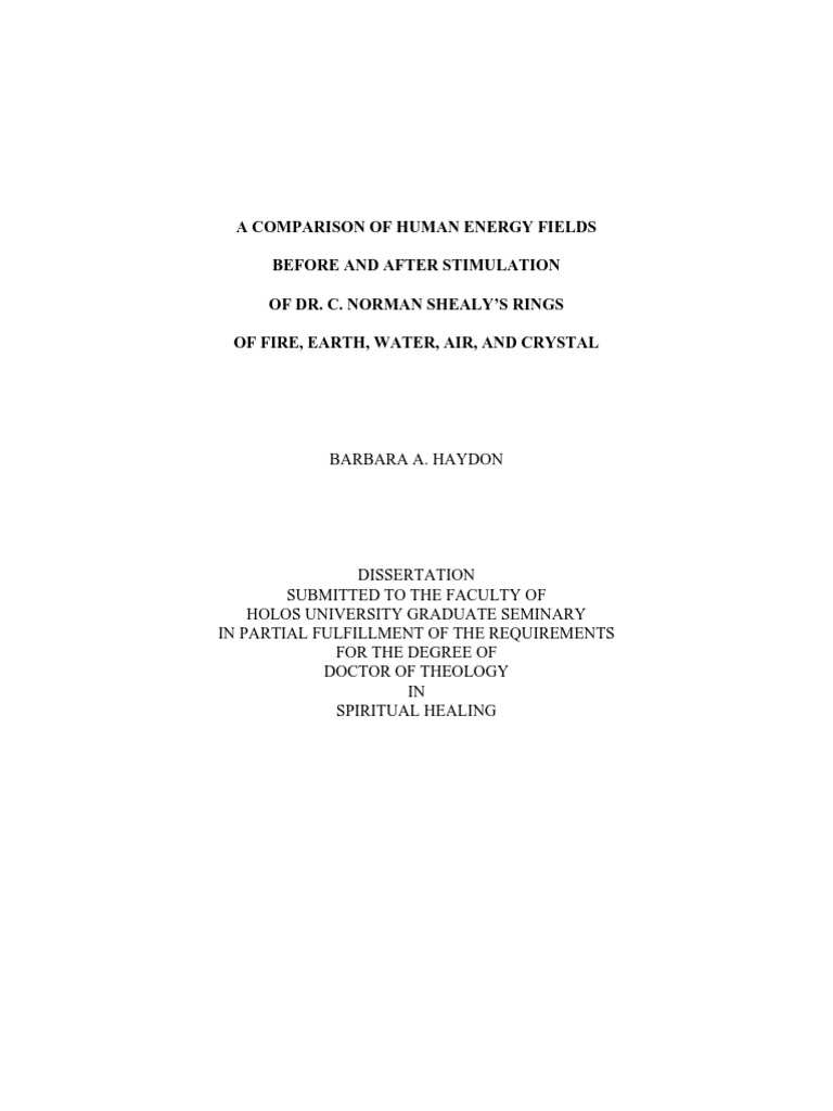 A Comparison of Human Energy Fields Before and After Stimulation | PDF ...