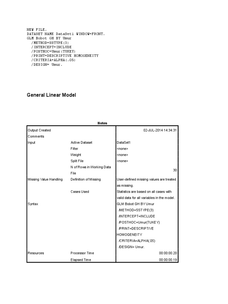 General Linear Model Sample Size