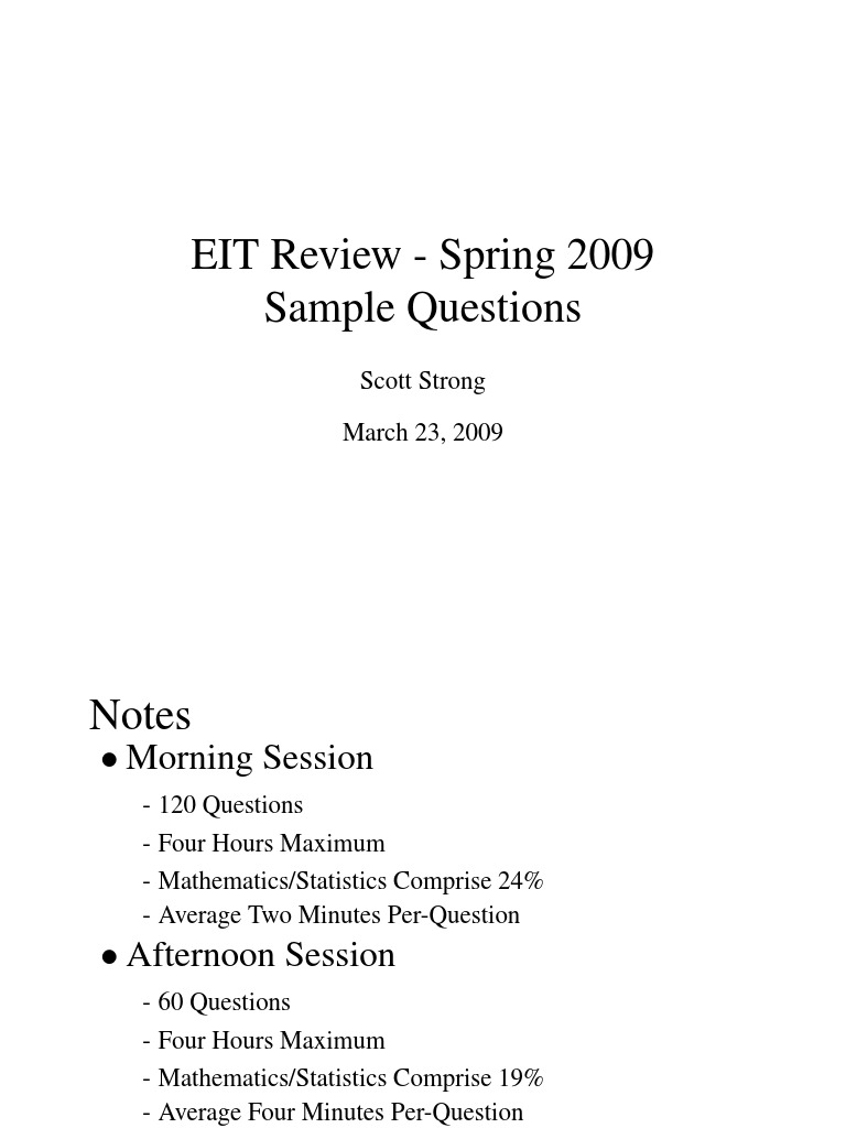 FE Practice Questions | PDF