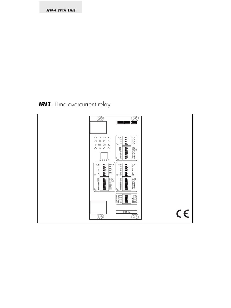 SEG IDMT Relays Catalogue | PDF | Relay | Electronic Circuits