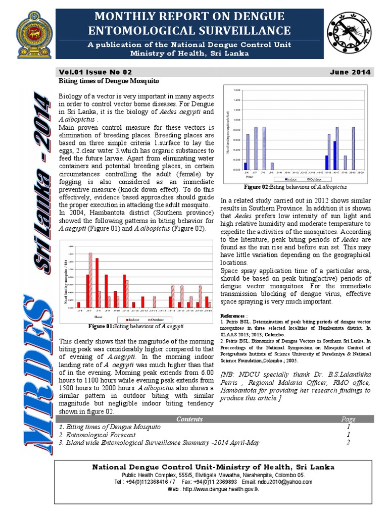 Monthly Report On Dengue Entomological Surveillance Vol. 01 :issue 02 ...