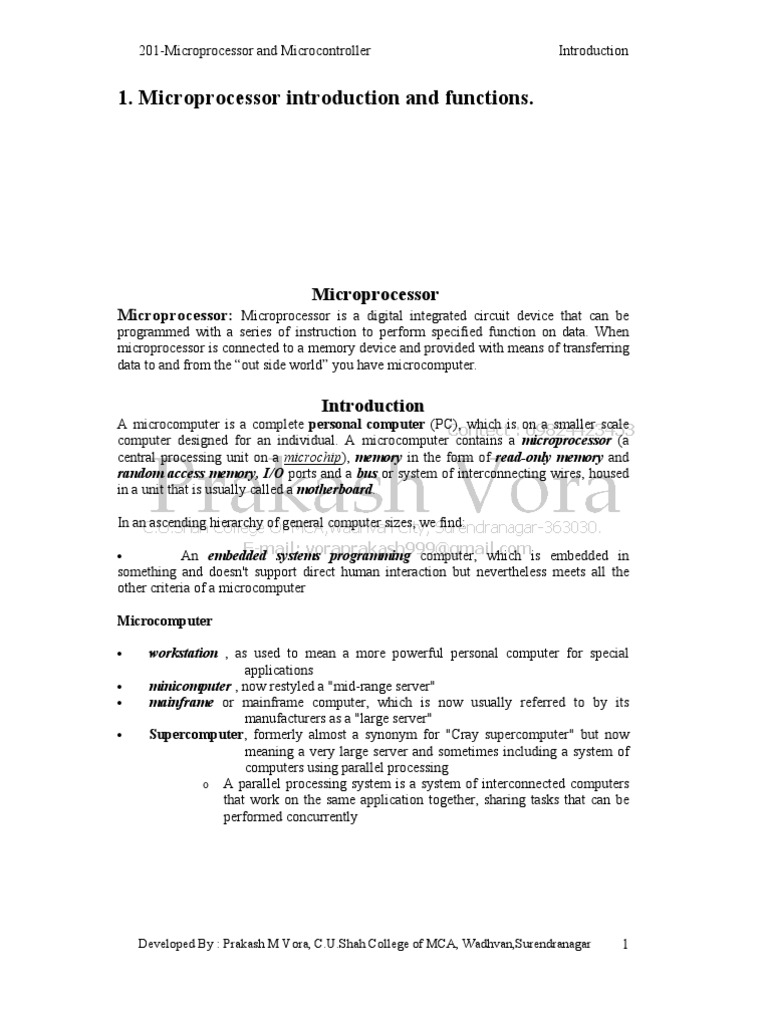 Chapter 1 Introduction | PDF | Central Processing Unit | Microprocessor