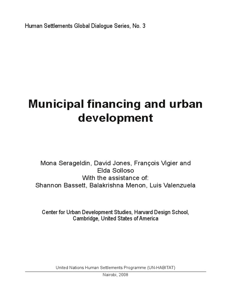 Municipal Finance and Urban Development | PDF | International ...