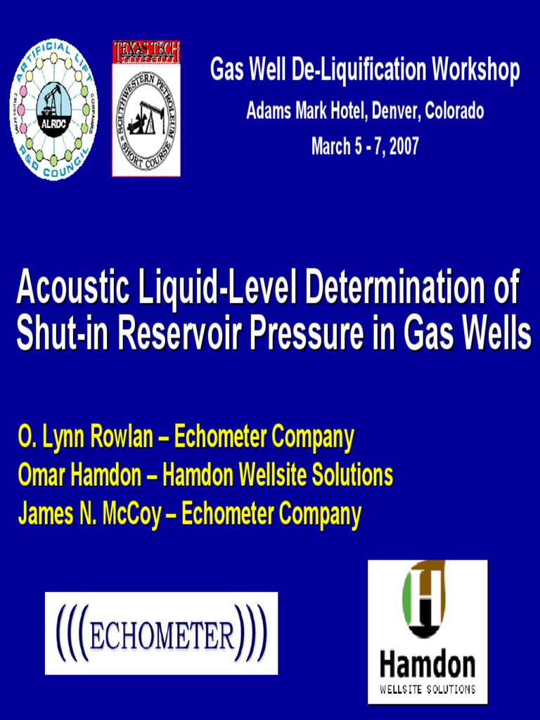 Echometer Shut in Reservoir Pressure | PDF | Oil Well | Pressure