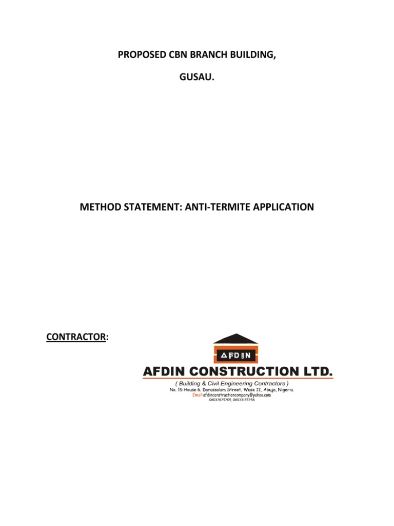 Anti-Termite Method for CBN Building | PDF | Insecticide | Water