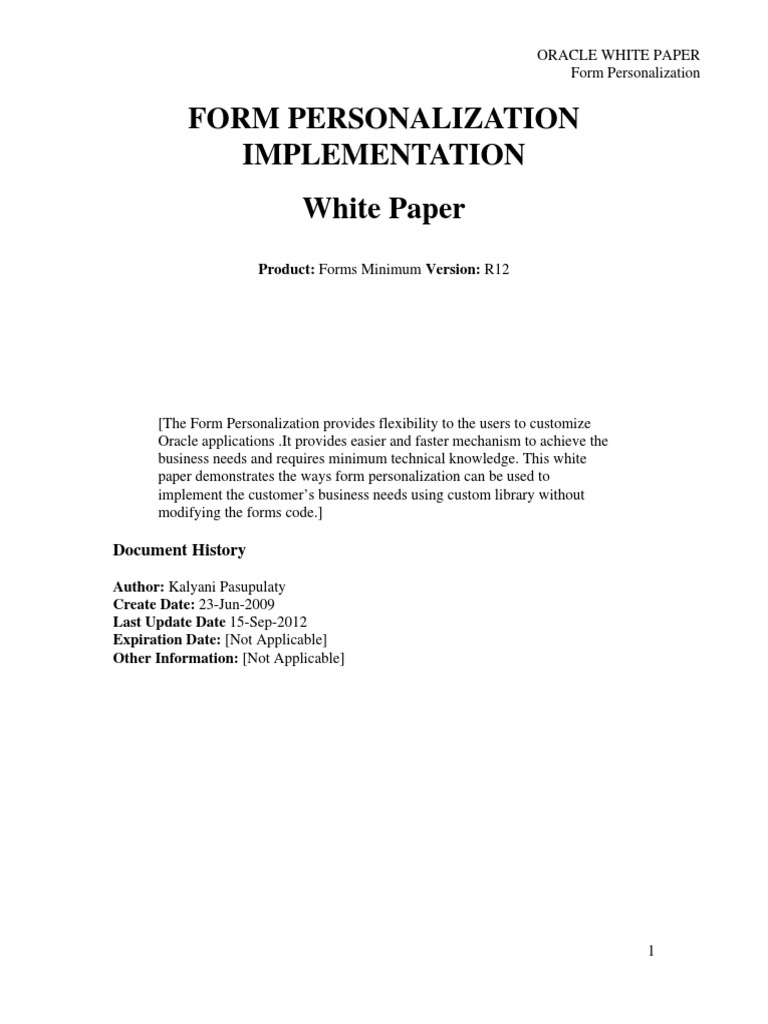 Form Personalization - 26oct PDF | PDF | Parameter (Computer Programming) | Oracle Database