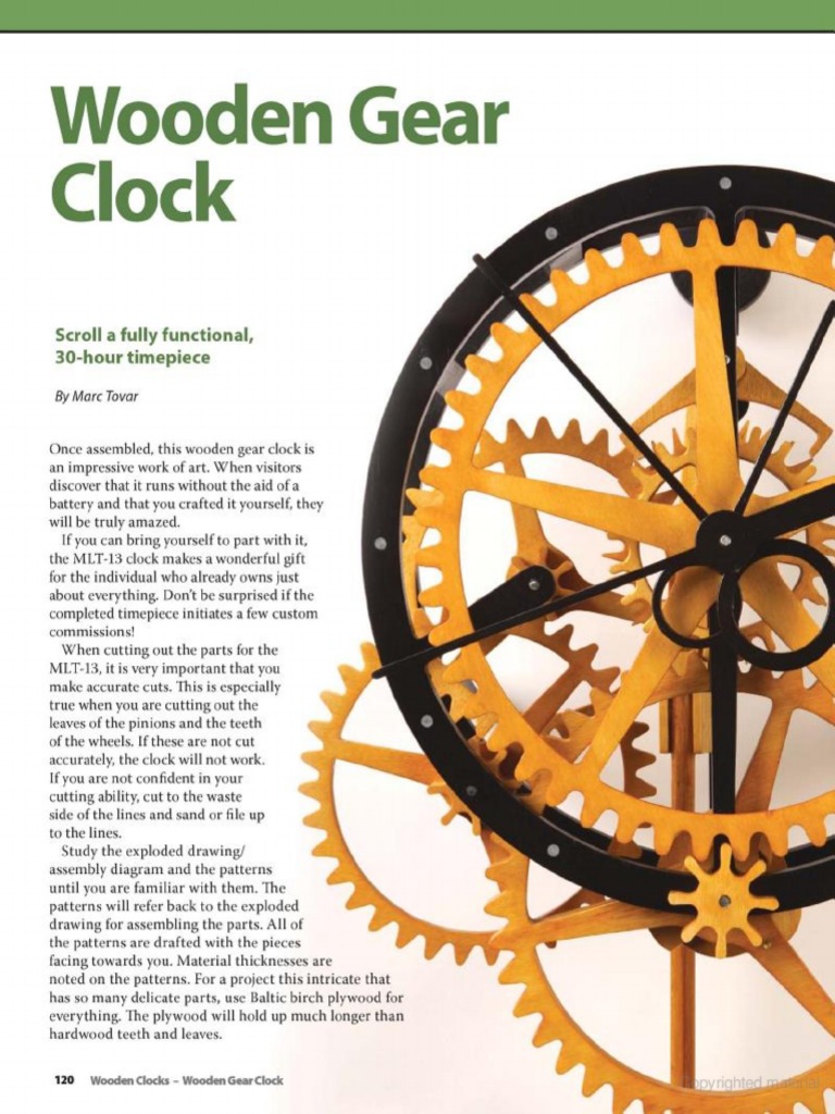 Wooden Clock Building Plans | PDF | Gear | Pendulum