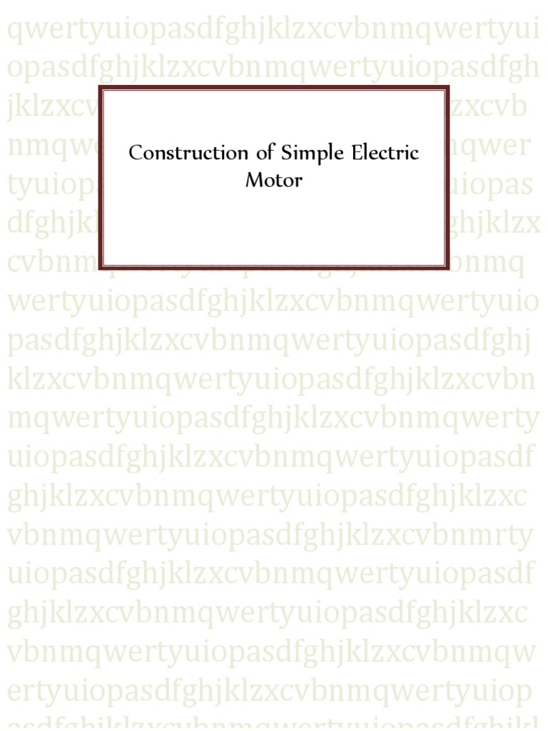 Construction of Simple Electric Motor | PDF | Electric Motor | Engines